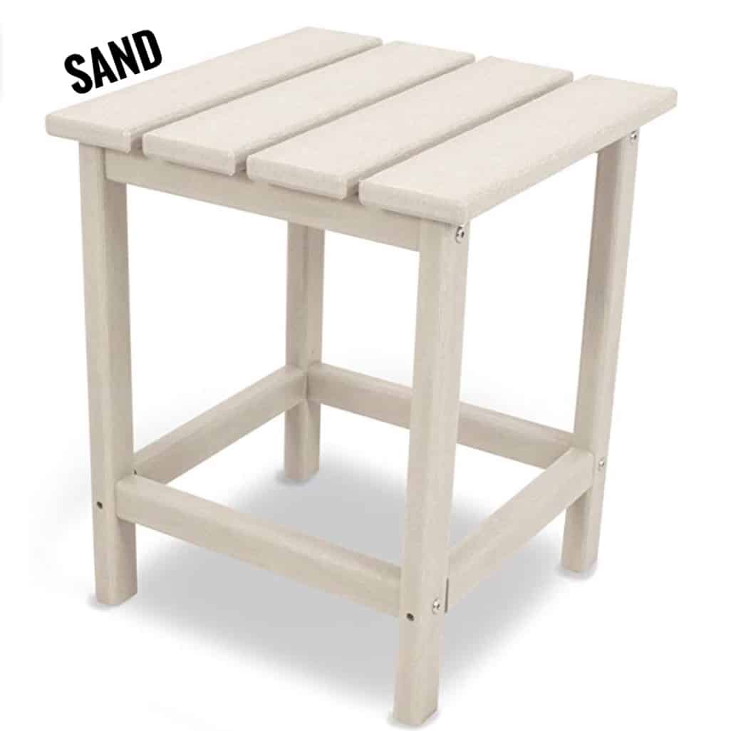 Polywood Outdoor Square Side Table, Sand - Coastal Cheryl