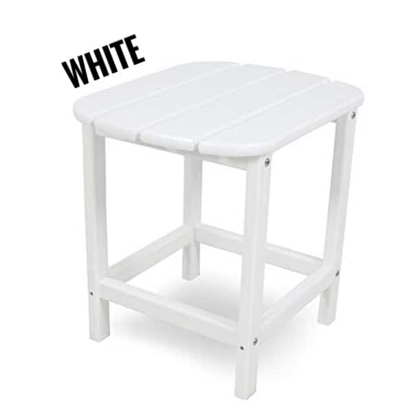 Polywood Outdoor Side Table, White - Coastal Cheryl