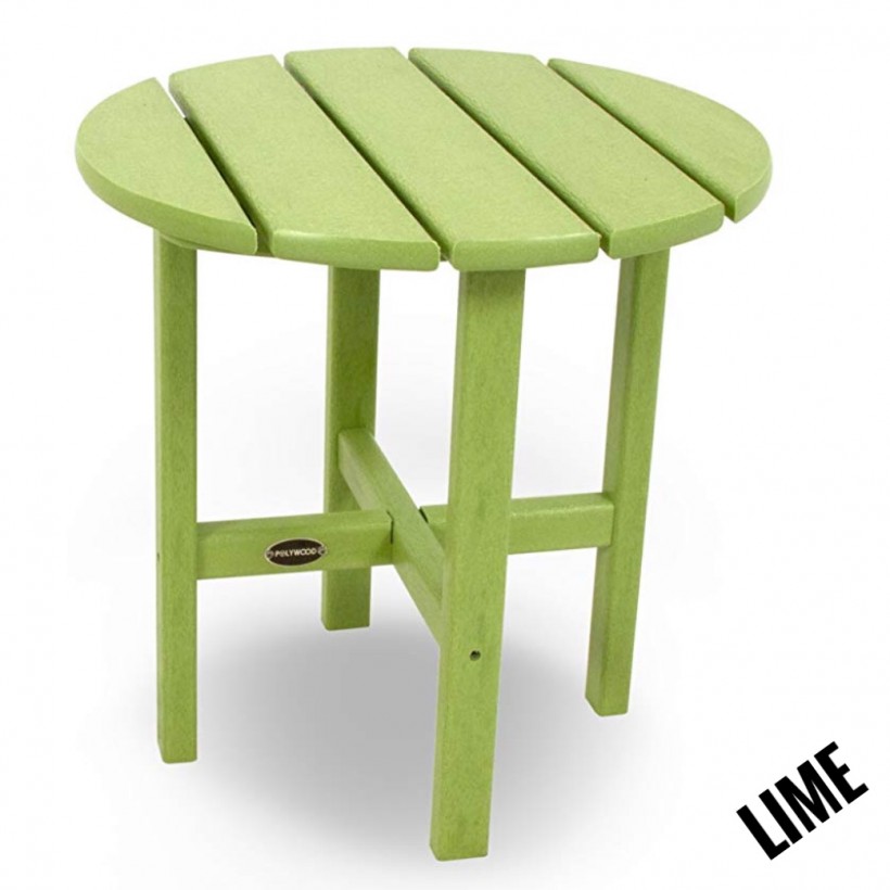 Polywood Round Side Table, Lime - Coastal Cheryl